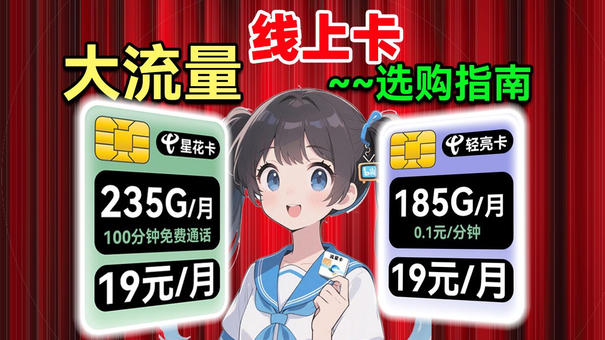 【这题我不会！星花卡19元235G+100分钟一年优惠和轻亮卡19元185G两年优惠，优惠期过后都是29元长期套餐你会如何选择？2025流量卡推荐|长期流量卡|-流量卡大机灵-流量卡大机灵-哔 ...