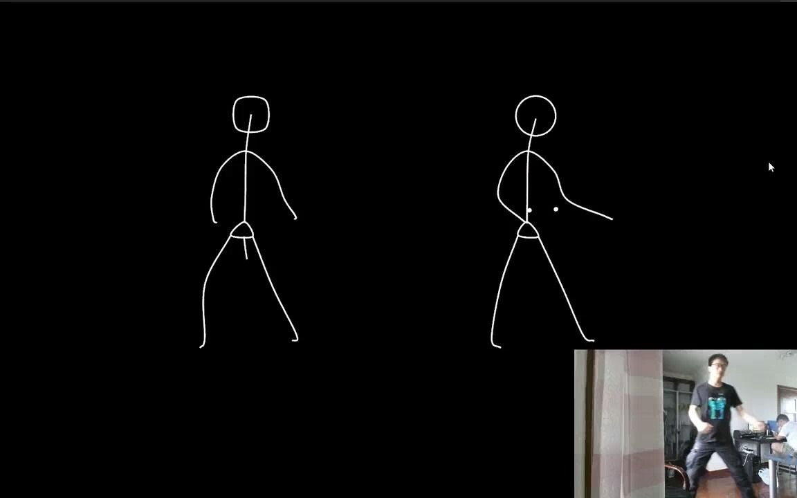 Kinect体感游戏 火柴人 黑白线条人 体感线条人 骨骼线条连接 骚气舞动_哔哩哔哩_bilibili