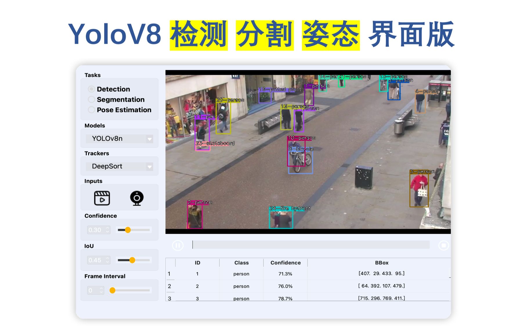 Yolov8目标检测 实力分割 姿态估计 可视化界面版 使用训练完成的onnx即可推理 岩学长 岩学长 哔哩哔哩视频 