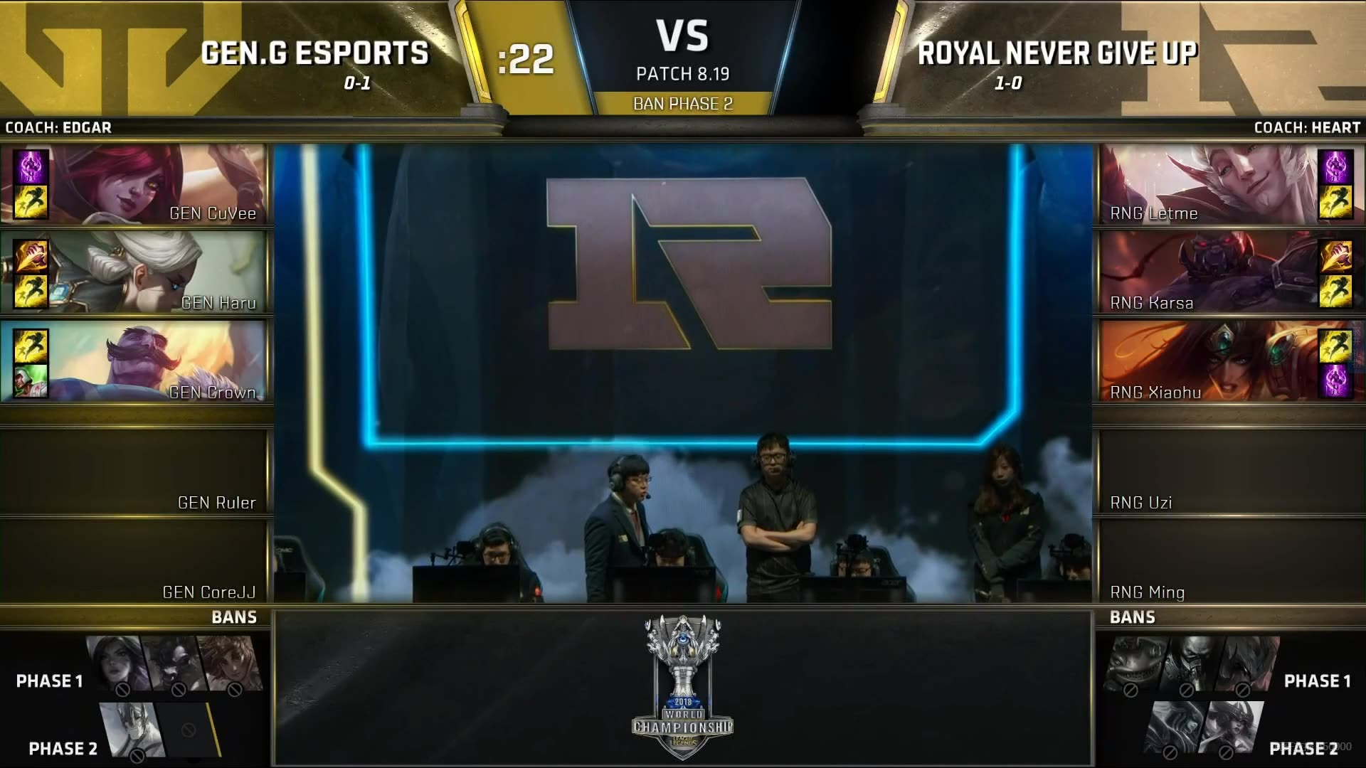 S8全球总决赛小组赛第二日 2018.10.11 GEN.G VS RNG_哔哩哔哩_bilibili