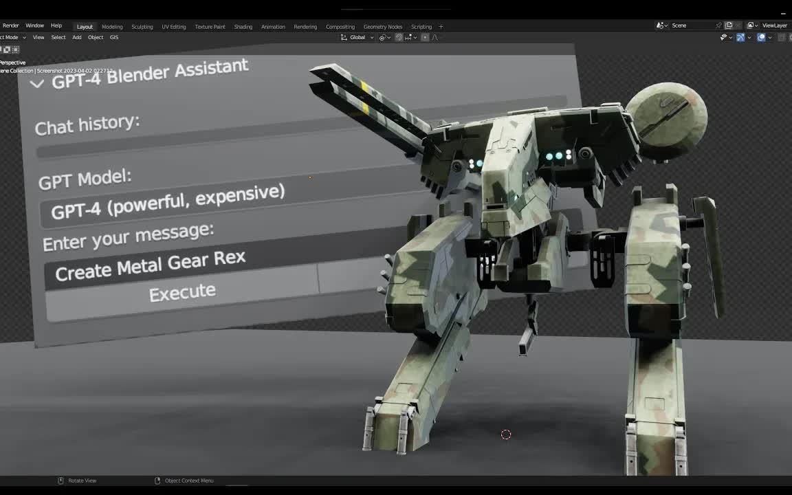 iBlender中文版插件 BlenderGPT 使用 GPT4 插件在 Blender AI 建模创建