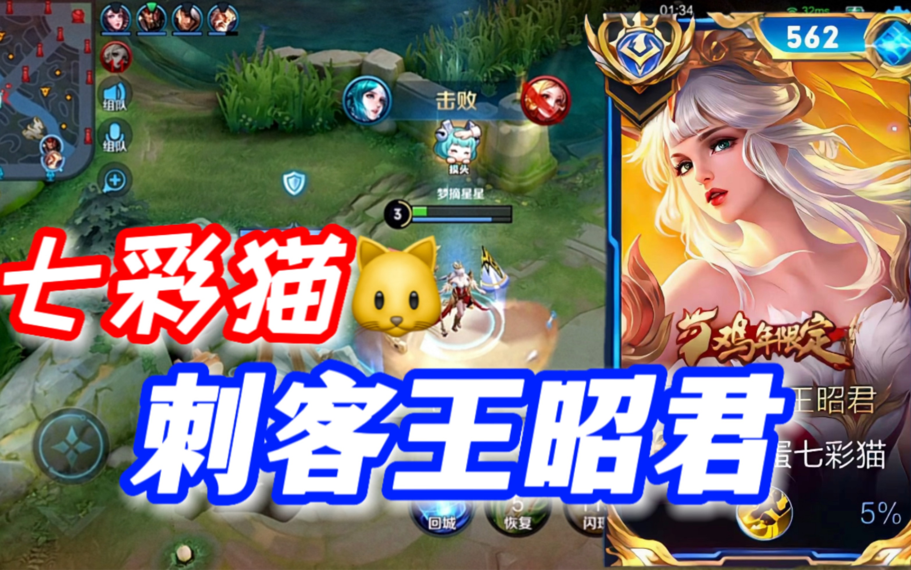 这是不是你见过最强的王昭君！ 七彩猫 国服王昭君 七彩猫 国服王昭君 哔哩哔哩视频 
