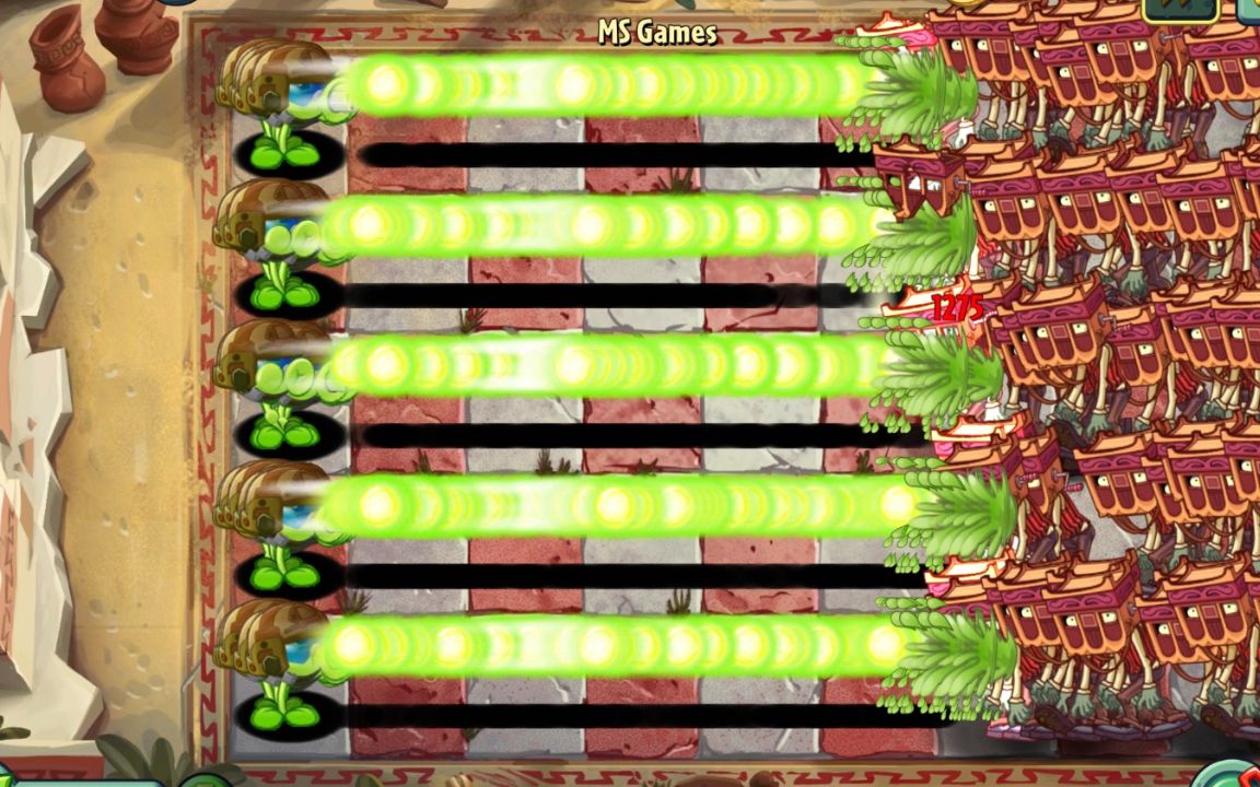 PvZ 2 艰难挑战 - 200 支植物 等级 1 对抗 100 个 砂石机僵尸-MSGames-MSGames-哔哩哔哩视频