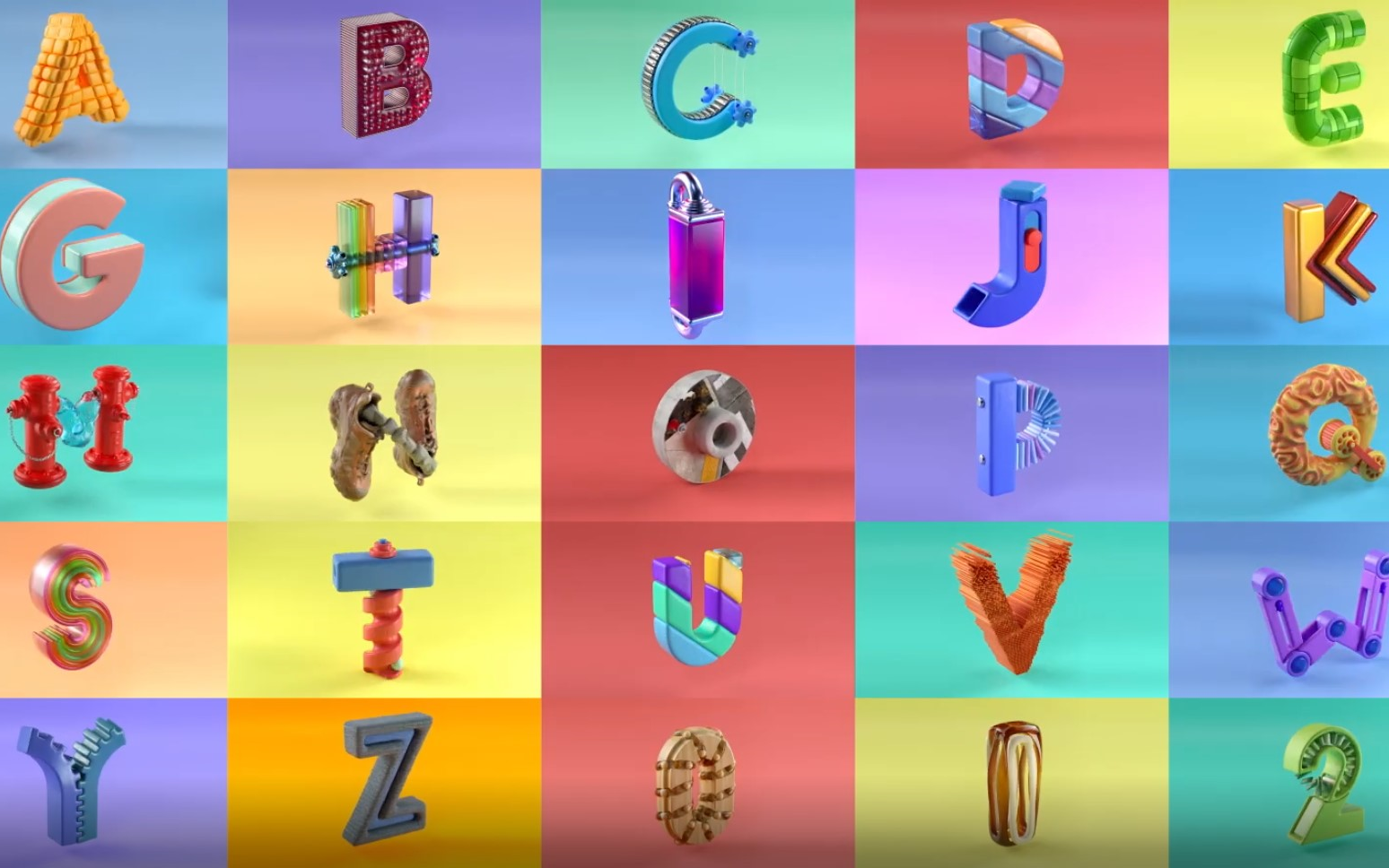 C4D教程 | Perry Cooper 3D 36 Days of Type 动态字体教程_哔哩哔哩_bilibili