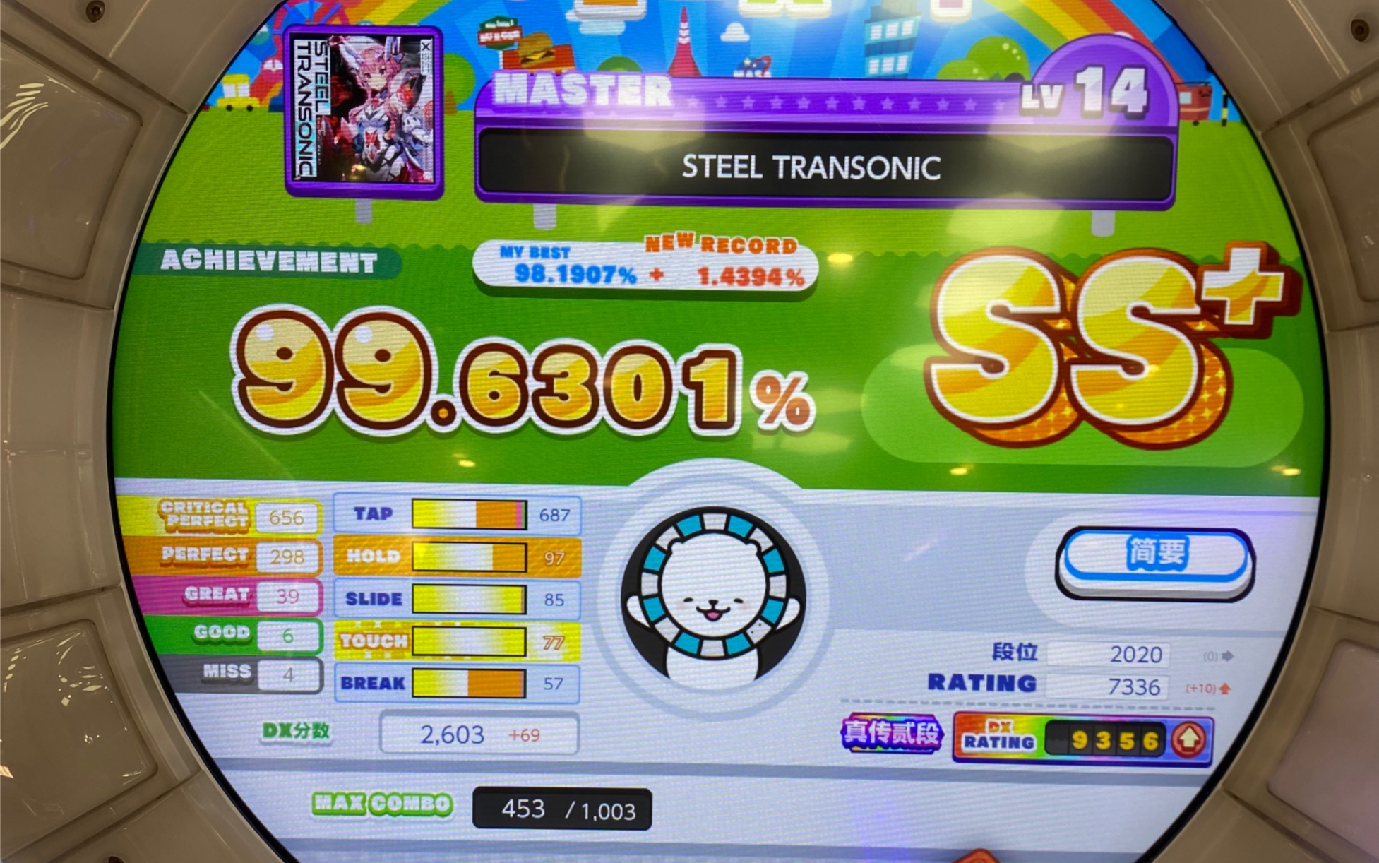 【Maimai DX】STEEL TRANSONIC 钢铁超音速 Master Rank SS+ 99.6 脑梗元_MAIMAI