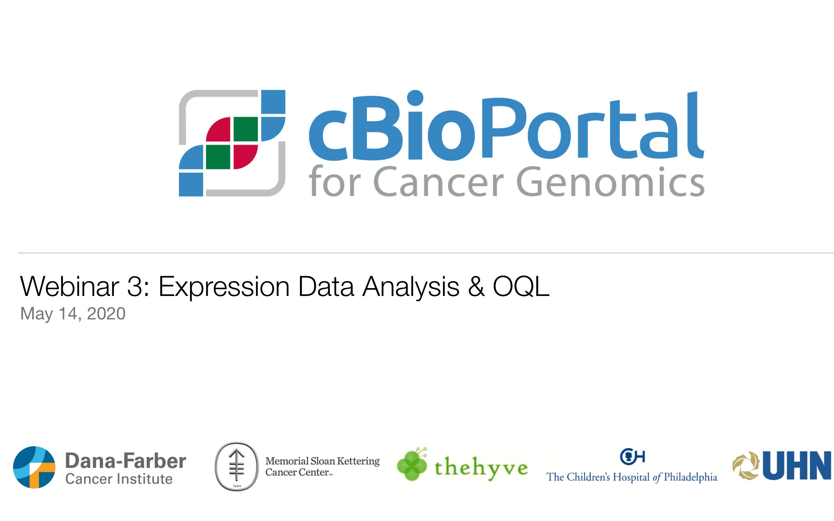 cBioPortal Webinar 3: Expression Data Analysis_哔哩哔哩_bilibili