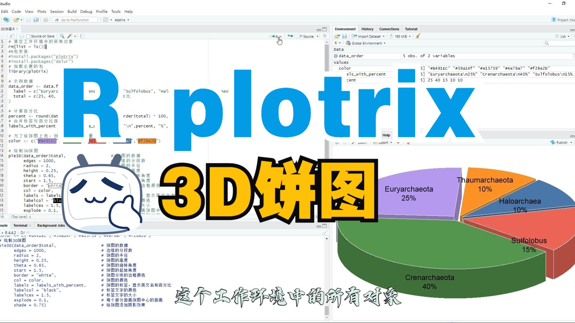 R语言plotrix包绘制3D饼图-Bioinfo探险家-Bioinfo探险家-哔哩哔哩视频