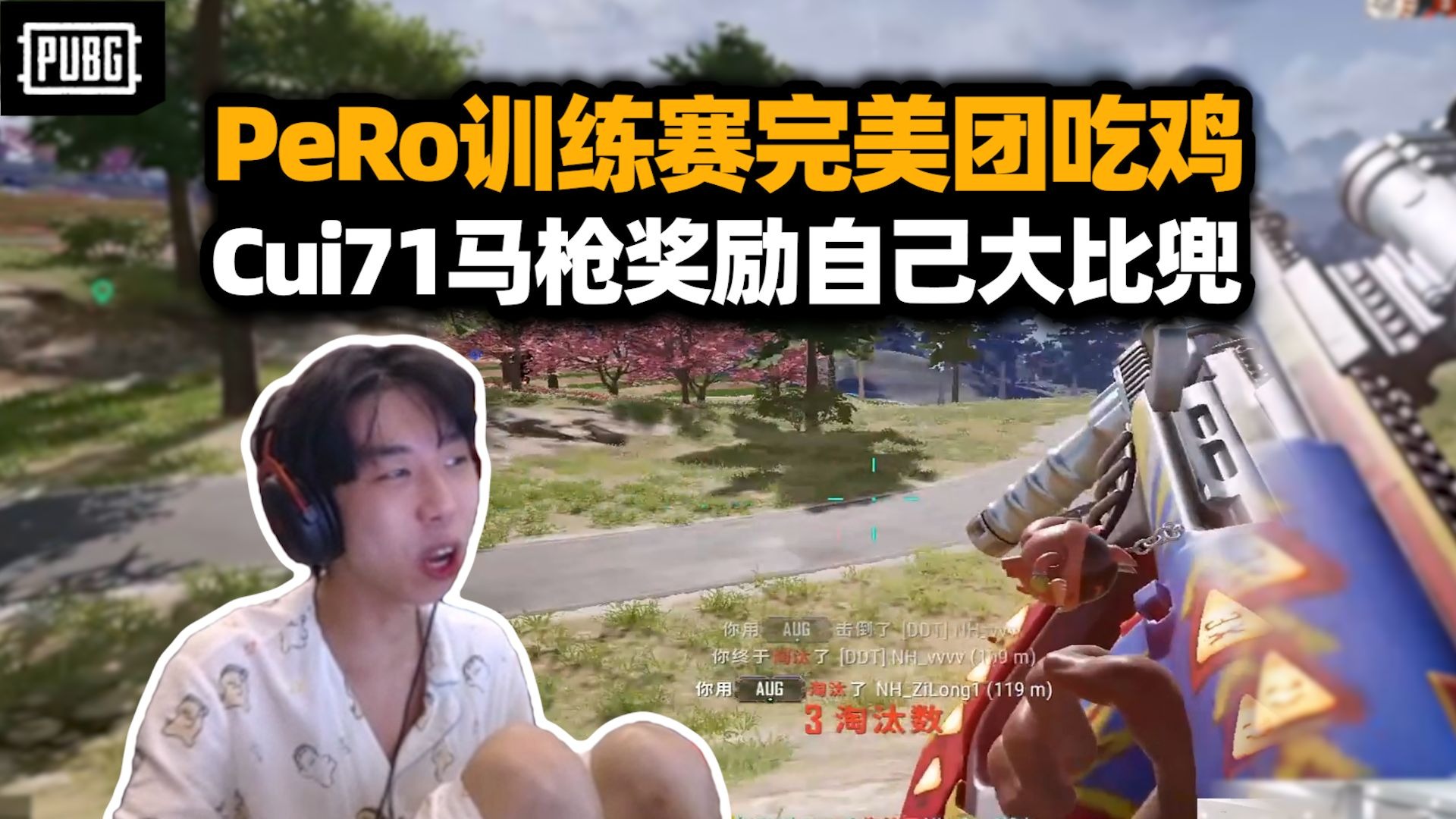 PeRo训练赛完美团吃鸡 Cui71马枪奖励自己一个大比兜！指挥不用开枪还压力 场外搞我崔哥心态？-小叮当频道-小叮当频道-哔哩哔哩视频