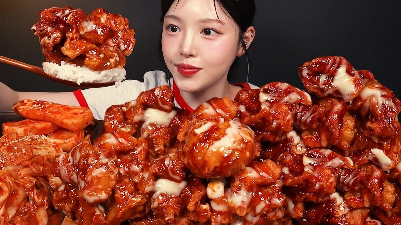 【Boki 中字】酥脆韩式调味炸鸡和芝士肉丸-Boki福姬-Boki福姬-哔哩哔哩视频