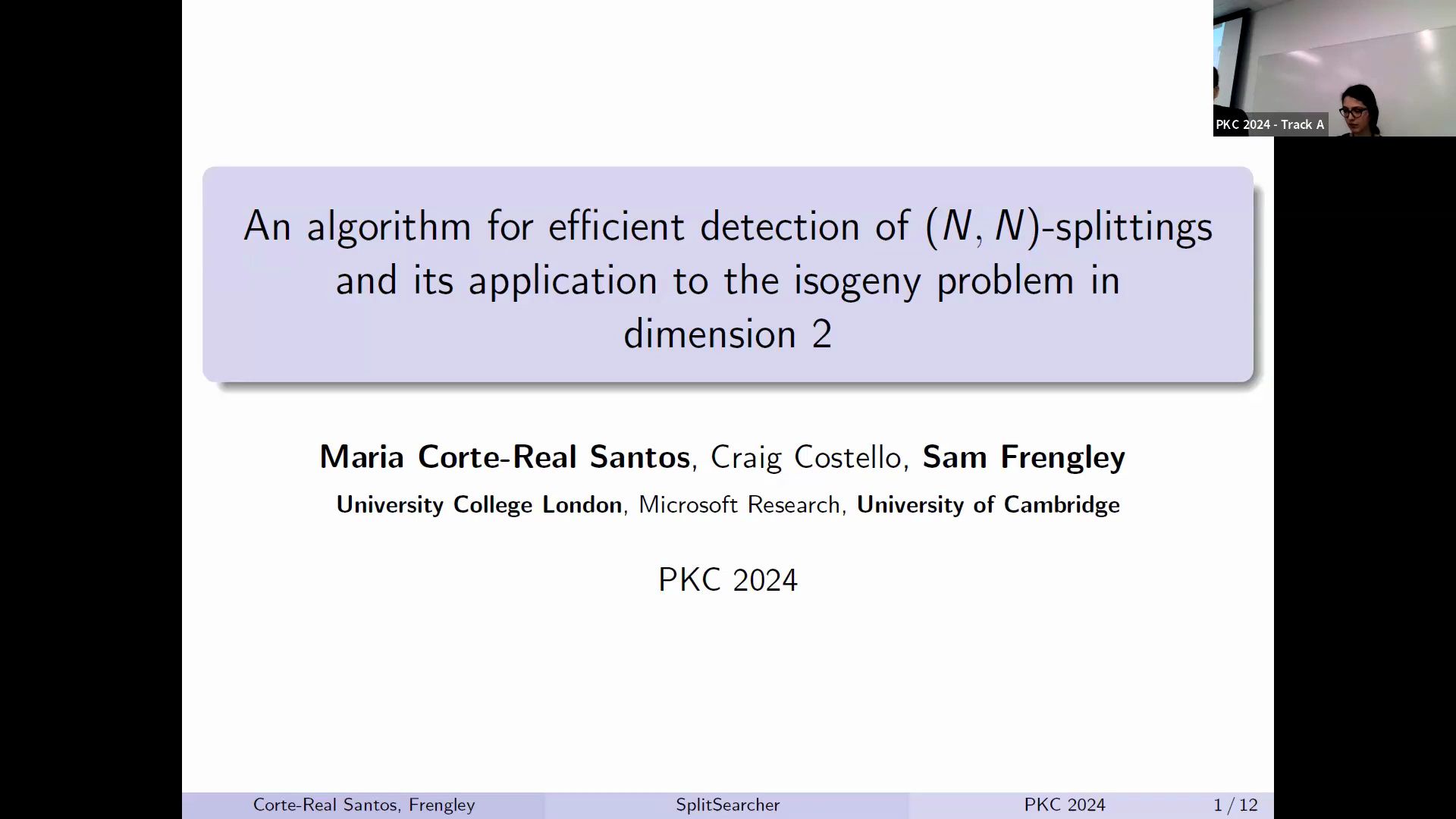 [PKC 2024] - session on Isogenies & Applications-TheIACR-TheIACR-哔哩哔哩视频