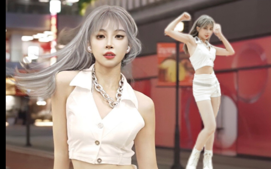 很内向！挑战原皮在十字路口跳舞！｜somi-fast forward翻跳-兮雅seeya-兮雅seeya-哔哩哔哩视频