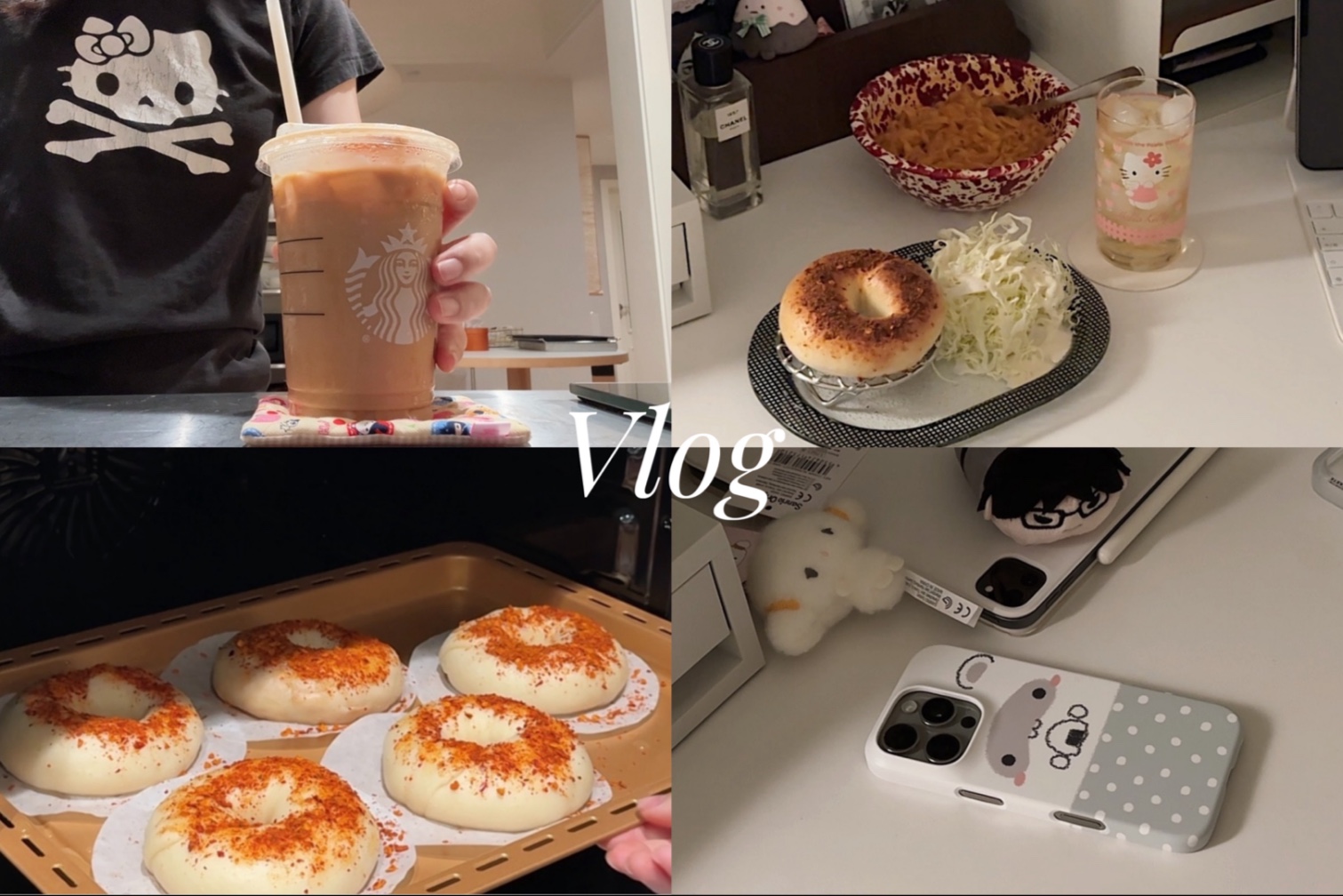 Vlog｜晚间日记／辣芝士鸡肉贝果／手机壳-樱桃味丸子qaq-樱桃味丸子qaq-哔哩哔哩视频