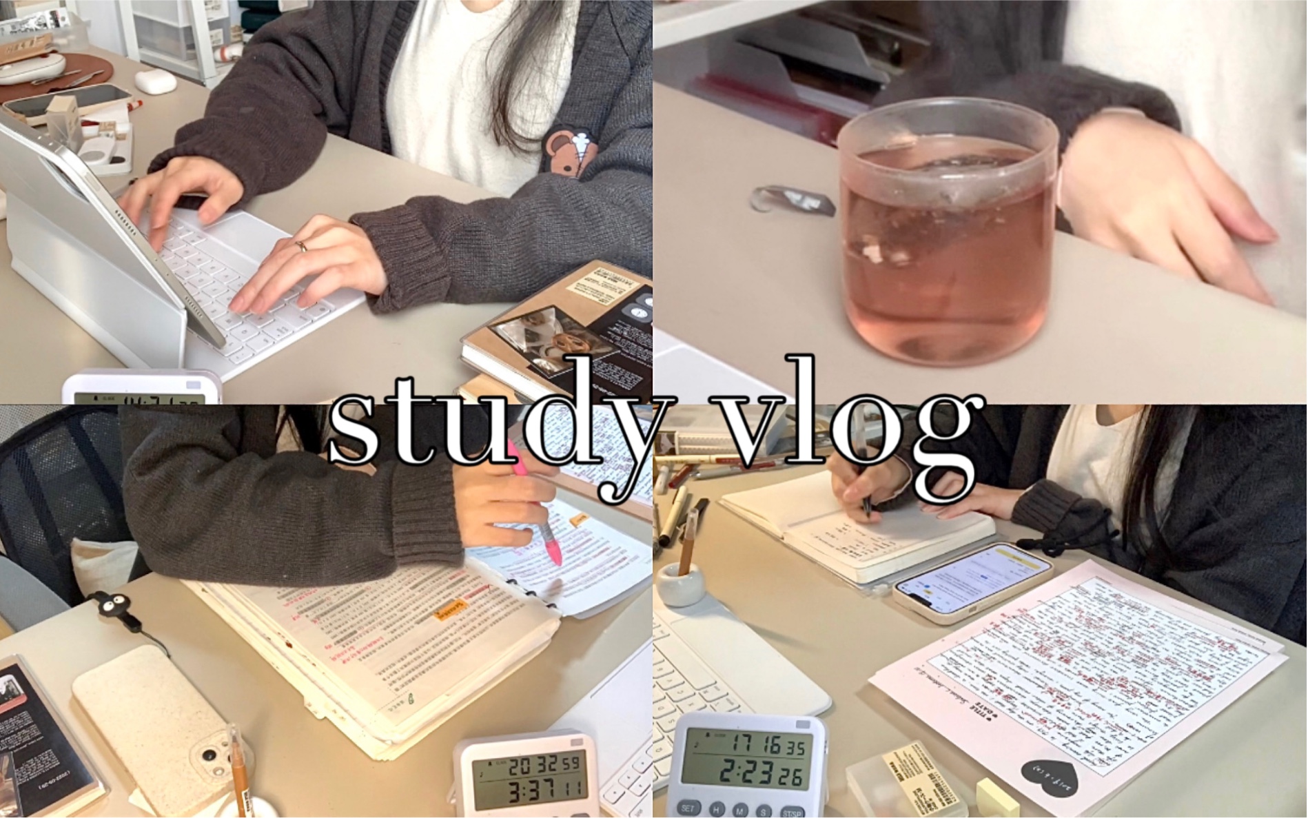 study vlog 52｜白天多读书，晚上早点睡 ｜6h高效学习｜study with me-myvivi_-myvivi_-哔哩哔哩视频