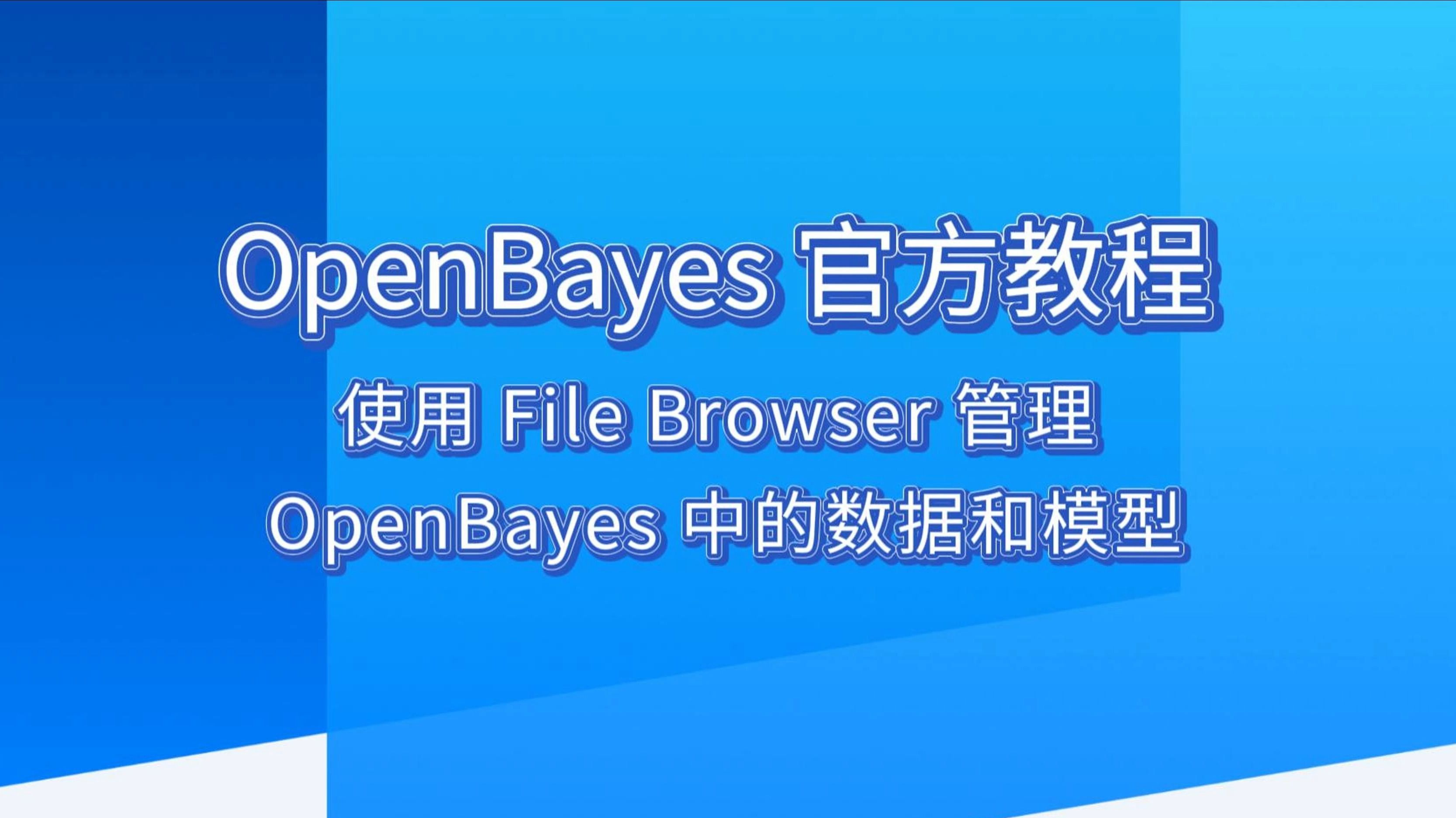 【OpenBayes 官方教程】使用 File Browser 管理 OpenBayes 中的数据和模型-OpenBayes-OpenBayes-哔哩哔哩视频