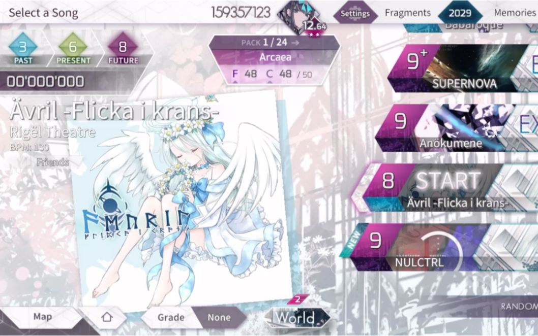 「Arcaea」「新晋真爱」Ävril-Flicka i krans-(FUTURE 8) pure memory_哔哩哔哩bilibili_ARCAEA