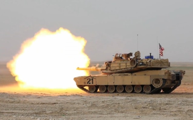 美国陆军M1A2坦克主炮震撼射击展示_哔哩哔哩_bilibili