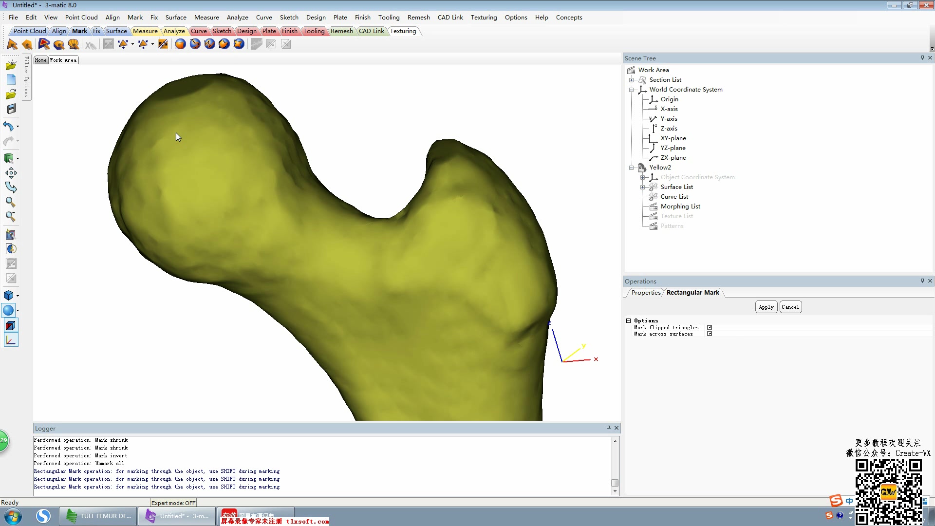 mimics基础操作教程进阶10（3-matic标记菜单介绍和拟合操作）_哔哩哔哩_bilibili