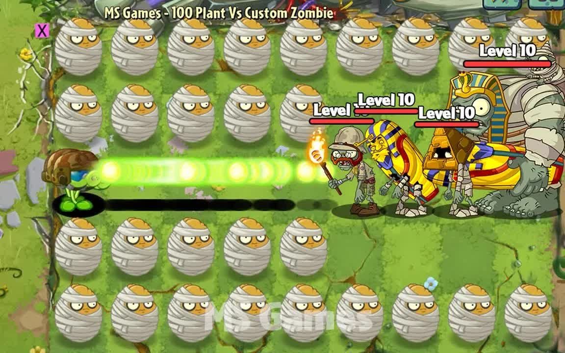 PvZ 2 100 植物 - 每株植物最高等级对抗全埃及巨型僵尸 10 级-MSGames-MSGames-哔哩哔哩视频