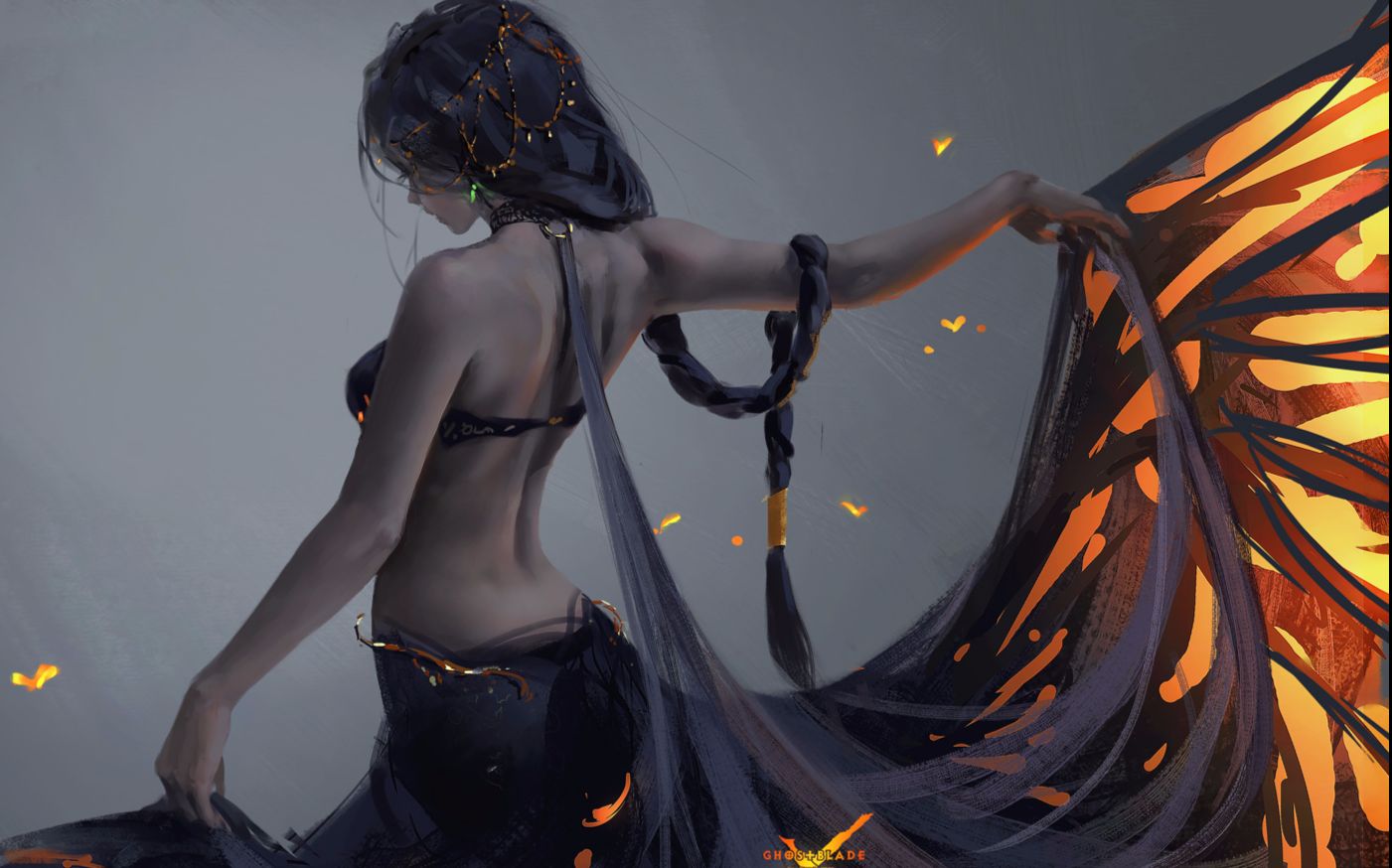 【PS绘画过程】风玲-wlop--wlop--哔哩哔哩视频