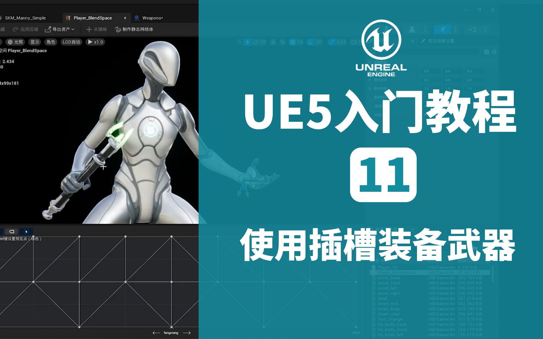 ue5教程11：使用插槽装备武器_哔哩哔哩_bilibili