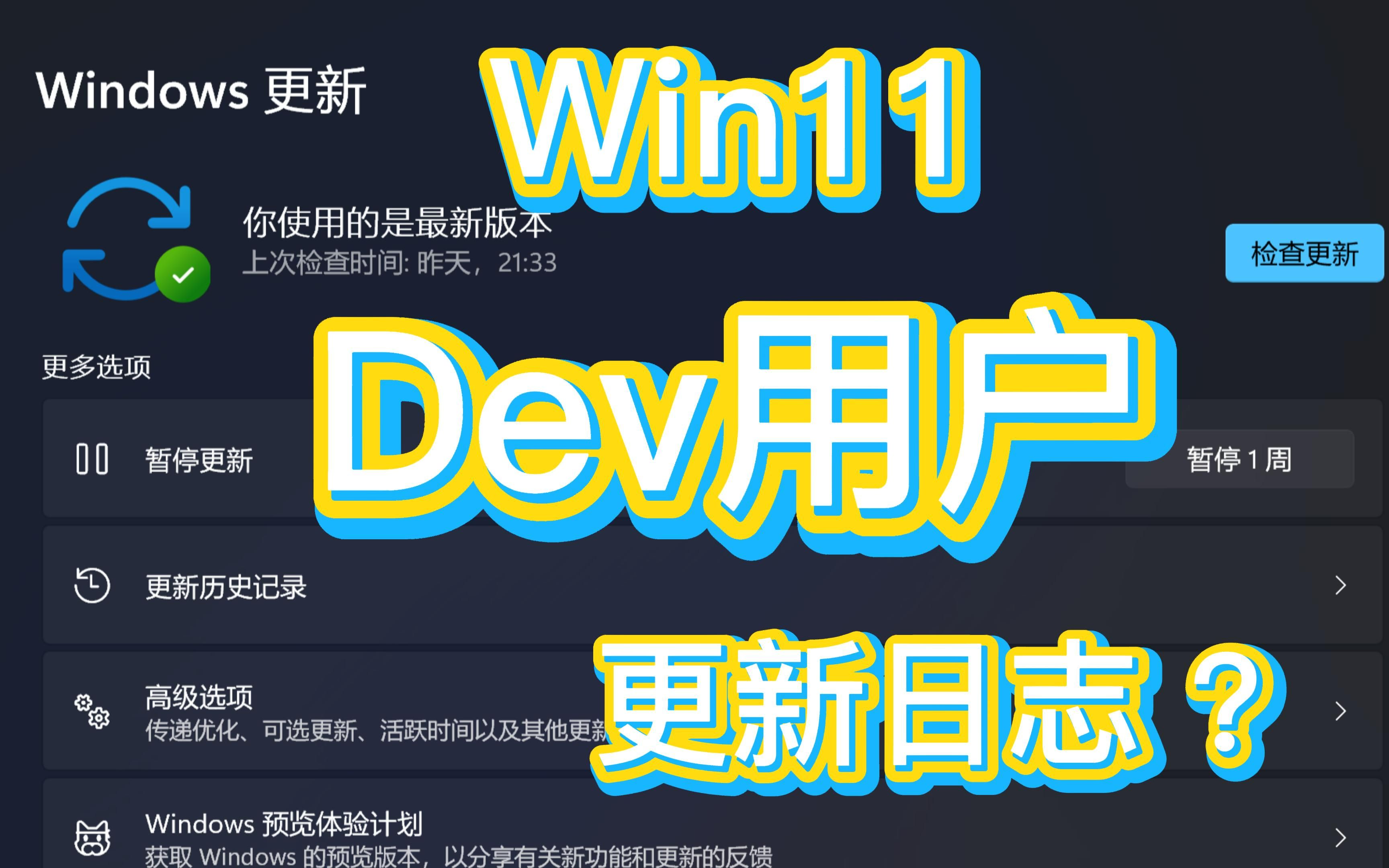 Win11 Dev各版本更新了啥？更新日志在哪里？_哔哩哔哩_bilibili