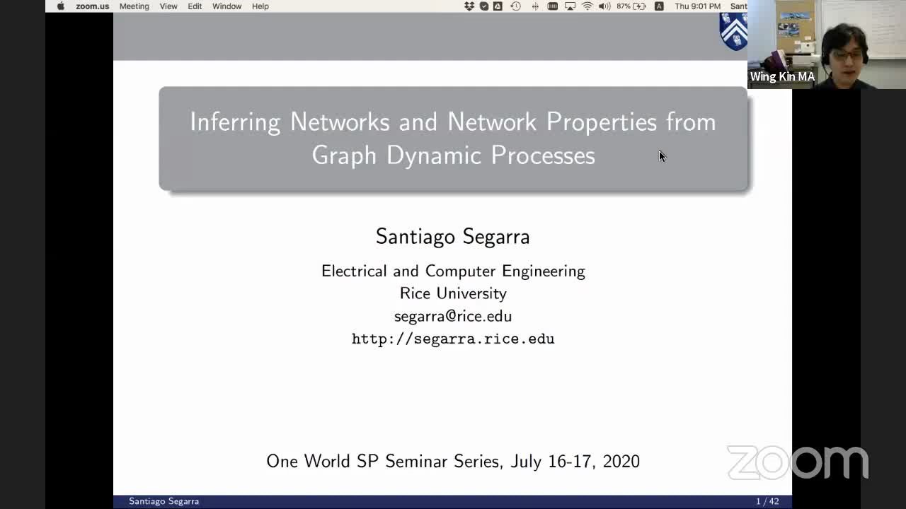 One World Signal Processing Seminar Series - 讲座5 - Santiago Segarra 教授_哔哩哔哩_bilibili