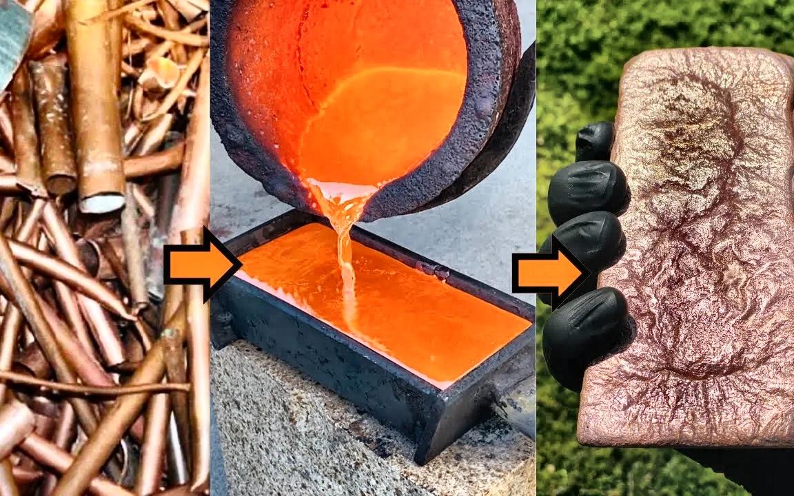 [bigstackd casting] 熔融铜 - 棚屋构建和演练 - 金属熔化 - 垃圾到trea_哔哩哔哩_bilibili