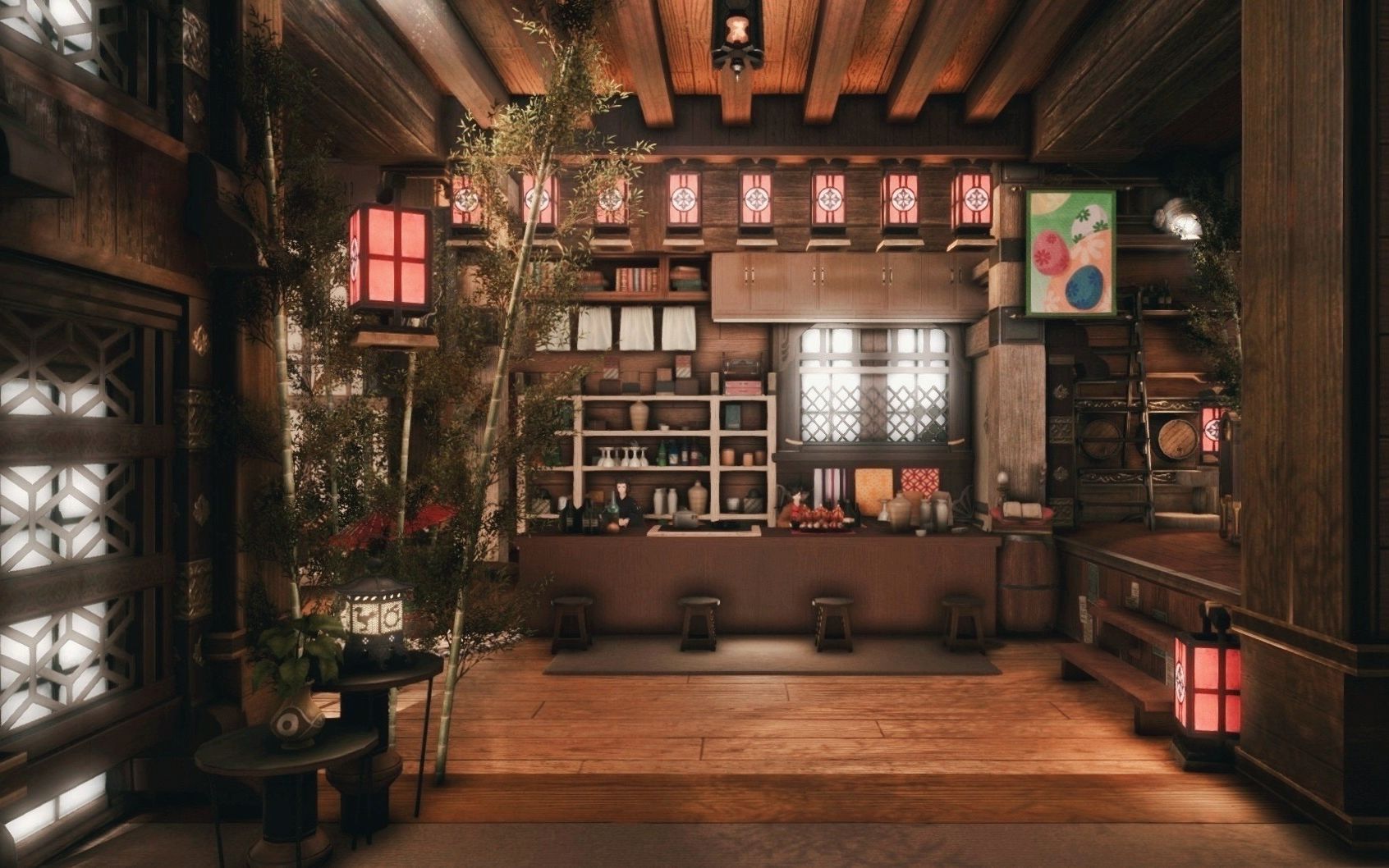 FF14装修 | L房 | 日式火锅の居酒屋 （含户外温泉池）