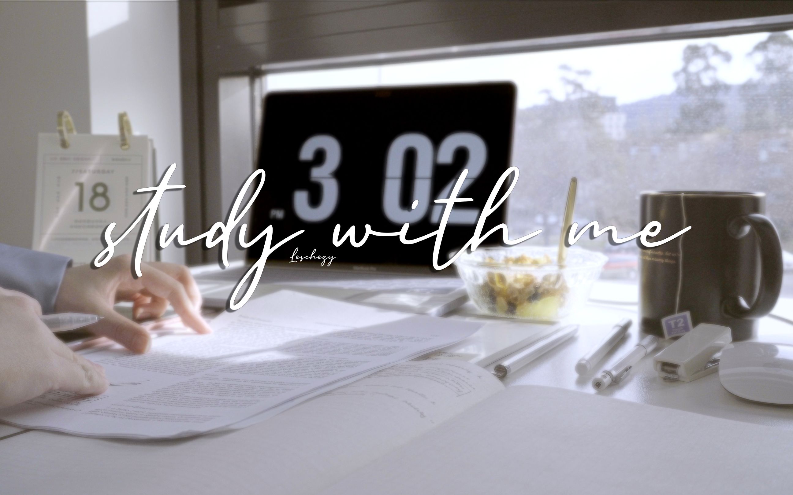 [4k] study with me | 一小时实时陪伴学习无bgm白噪音 | Leschezy_哔哩哔哩_bilibili
