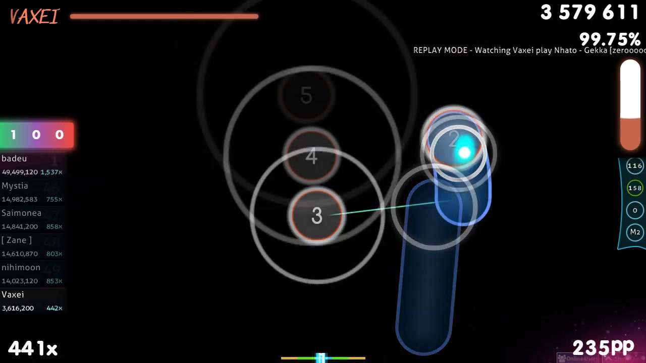 Vaxei | Nhato - Gekka [zerooooo] 99.19% {#1 ???? 1st FC} - osu!_哔哩哔哩 (゜ ...