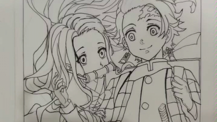 【马克笔】鬼灭之刃，实力演绎一上色毁所有_哔哩哔哩_bilibili