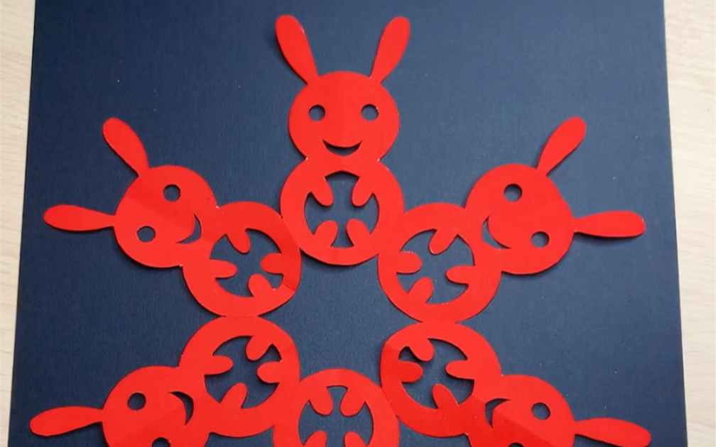 奔跑的兔子，十二生肖剪纸兔子剪纸教程