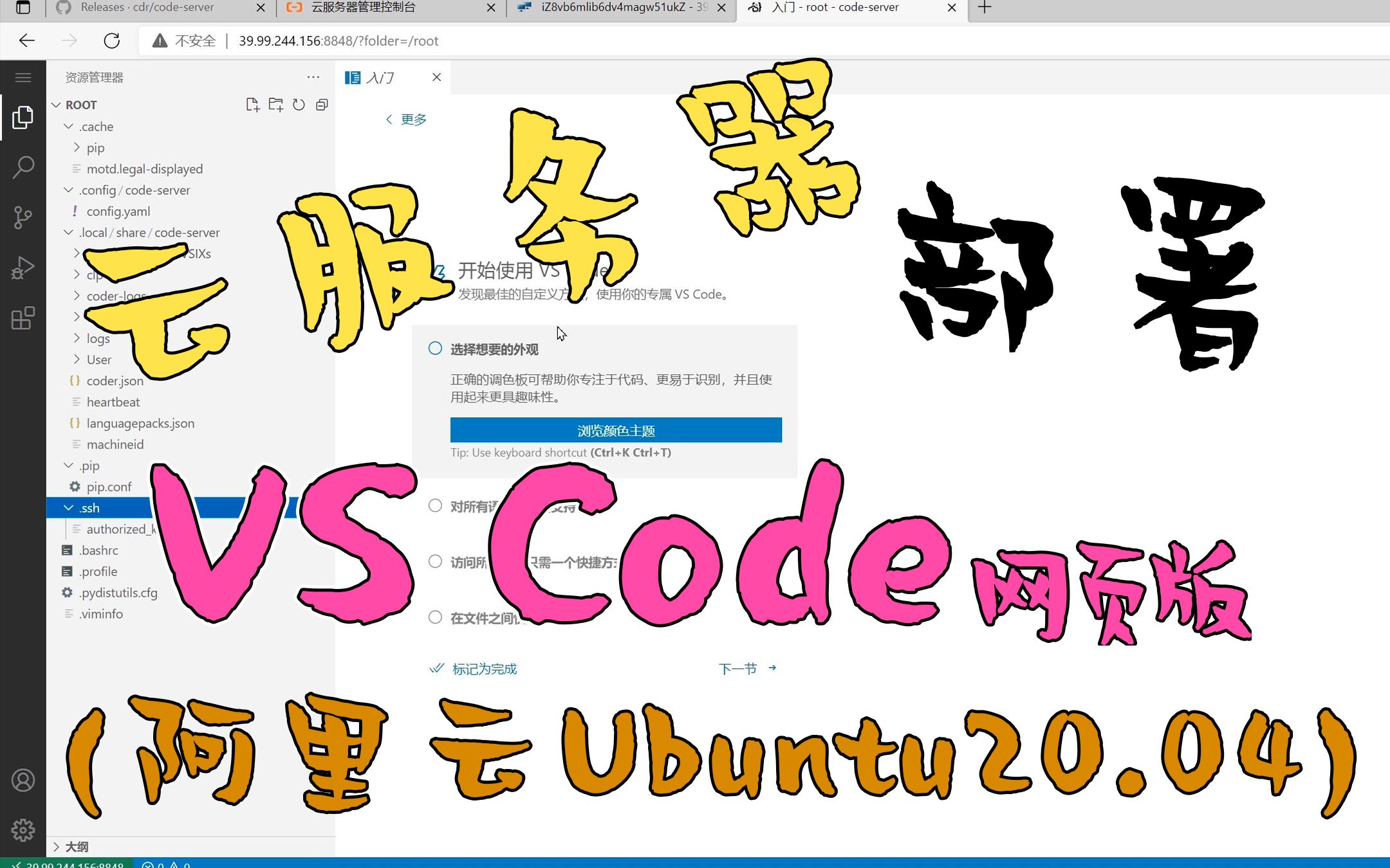 云服务器部署VS Code网页版（使用code-server）_哔哩哔哩_bilibili