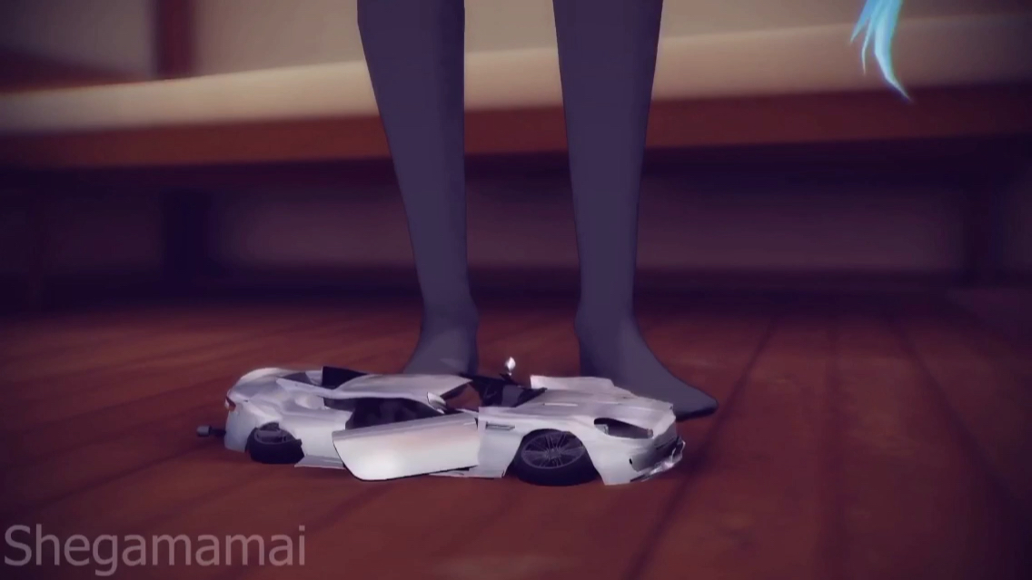 【MMD】miku is having fun crushing a big toy car_哔哩哔哩 (゜-゜)つロ 干杯~-bilibili