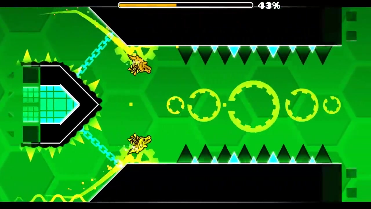 几何冲刺 Geometry Dash 官方第十六关 - Hexagon Force（全金币收集）_哔哩哔哩_bilibili