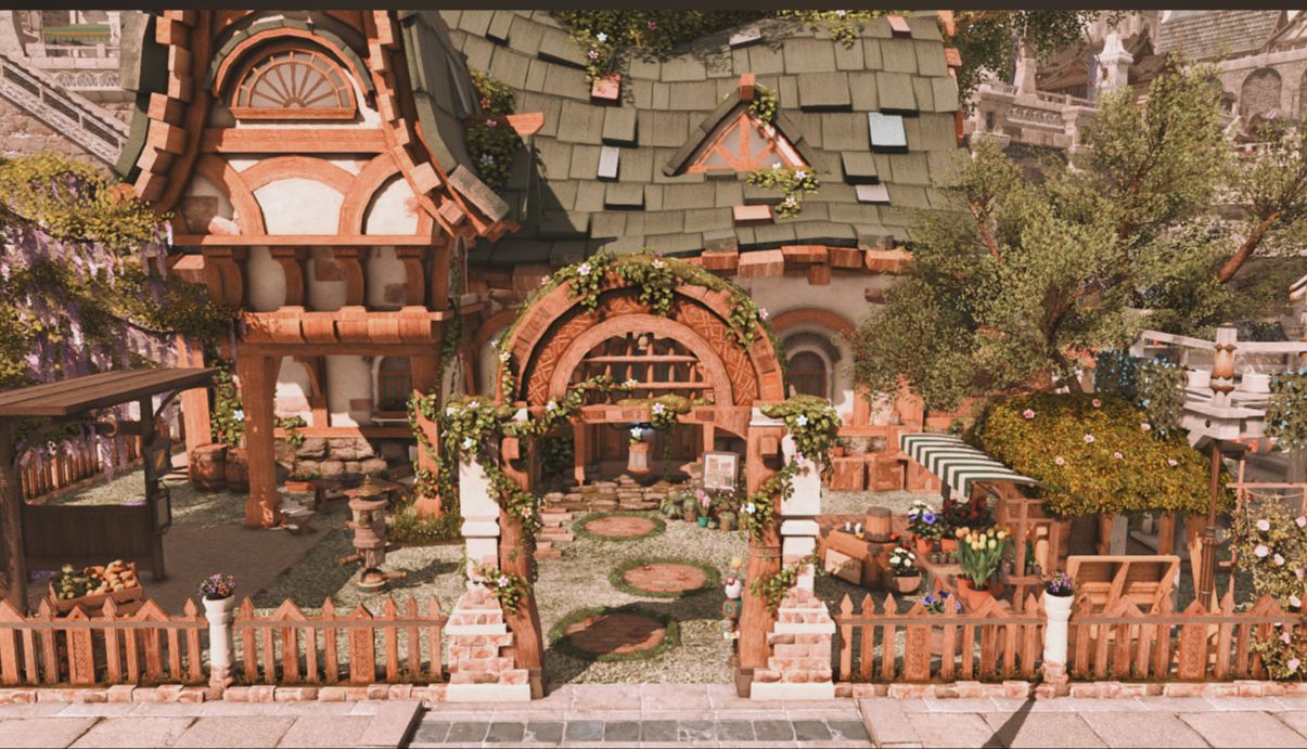 【FF14】7.0新外墙庭院+室内红砖卡咖啡厅二楼 - 视频下载 Video Downloader