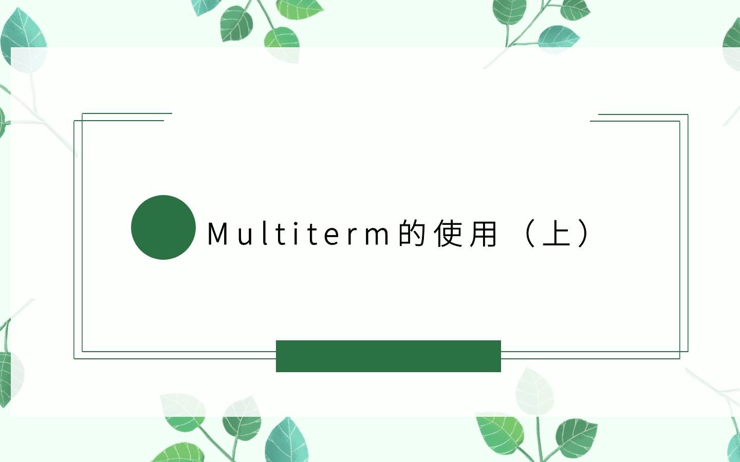 Multiterm的使用（上）_哔哩哔哩_bilibili