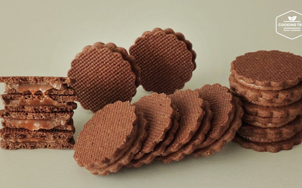 焦糖巧克力三明治曲奇食谱 | cooking tree 烹饪树-cooking_tree-cooking_tree-哔哩哔哩视频