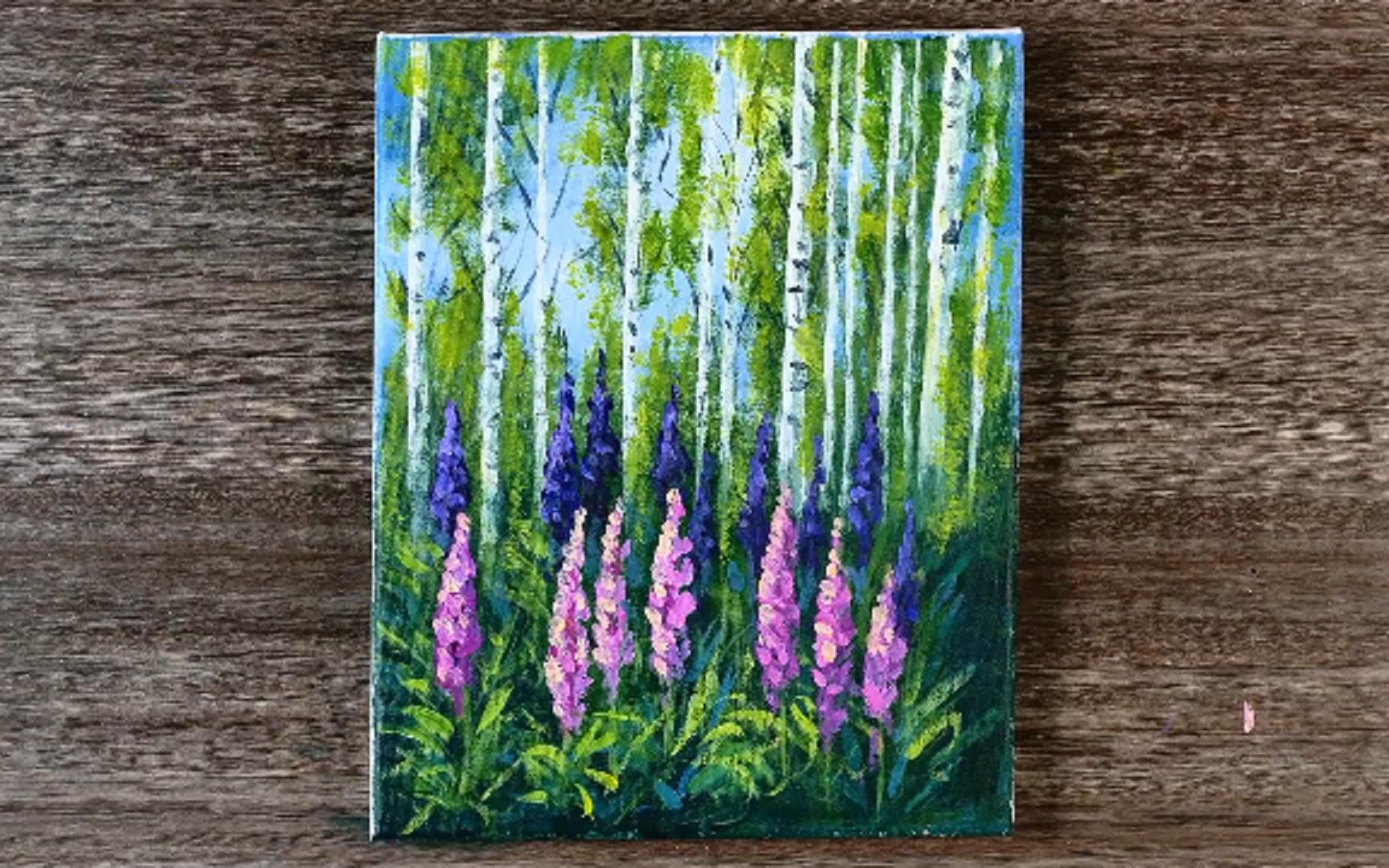 Beautiful spring painting _ Acrylic painting _ Daily art #246_哔哩哔哩_bilibili