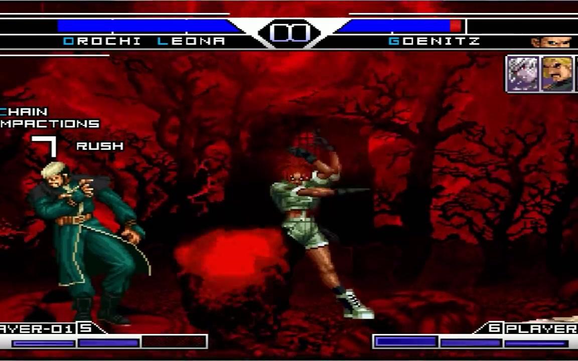 KOF Mugen Orochi Leona VS KOF Bosses Team_哔哩哔哩_bilibili