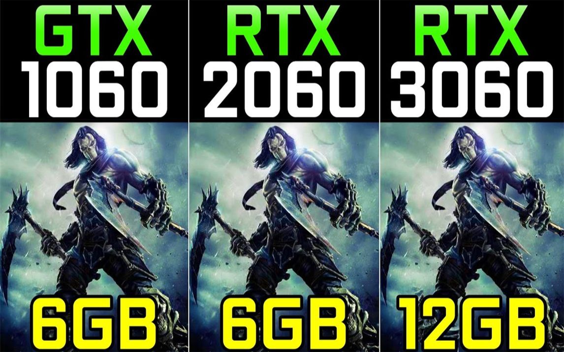 GTX 1060 6G vs RTX 2060 6G vs RTX 3060 12G 显卡对比（1080P分辨率测试，CPU为R5 3600 ...