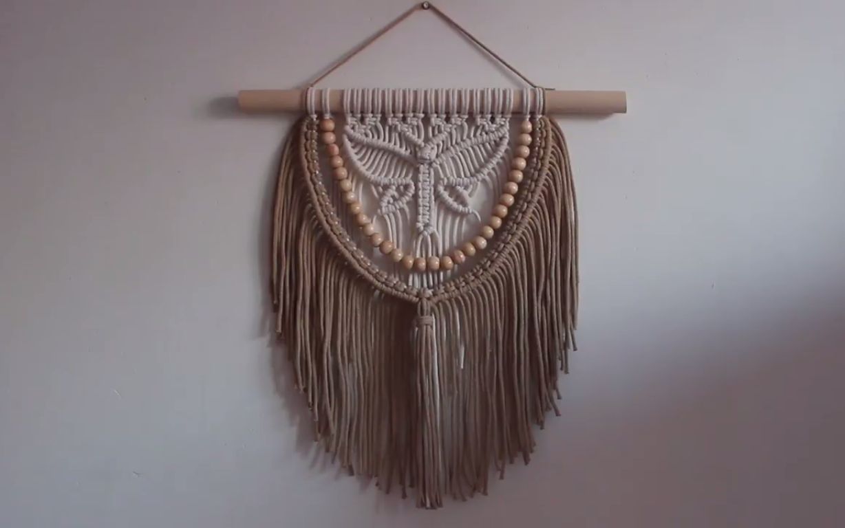【Macrame 墙挂教程】Sasha 蝴蝶墙挂编织教程_哔哩哔哩_bilibili