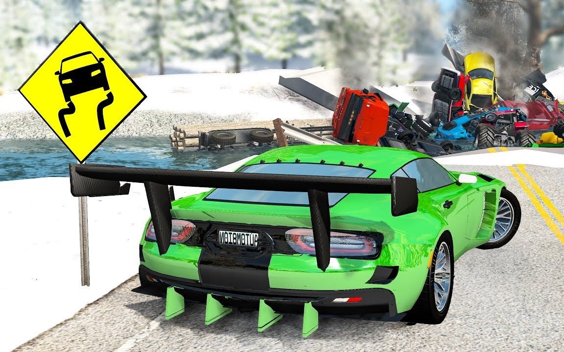 Beamng drive-道路湿滑 要小心驾驶！#3【WRECKSTATION】_哔哩哔哩_bilibili