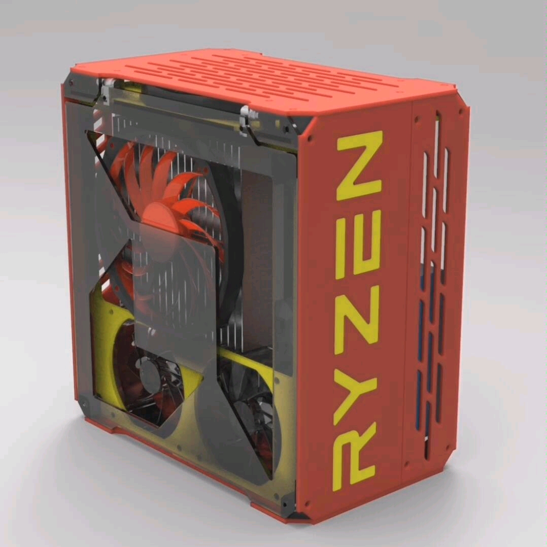 DIY 11.3升MATX机箱，出几张渲染图_哔哩哔哩_bilibili