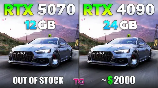 RTX 5070 vs RTX 4090 | 1440p分辨率10款游戏对比测试 | 作者：Testing Games
