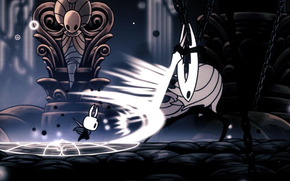 【空洞骑士】与辐辉先辈正面拼刀(论小骑士的骨钉有多少血)_哔哩哔哩_bilibili