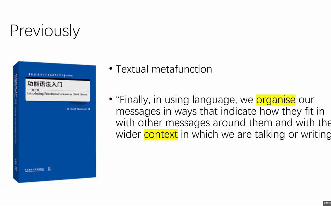 Lesson 14 Textual Metafunction 2 Cohesion-Huabin_WANG-Huabin_WANG-哔哩哔哩视频