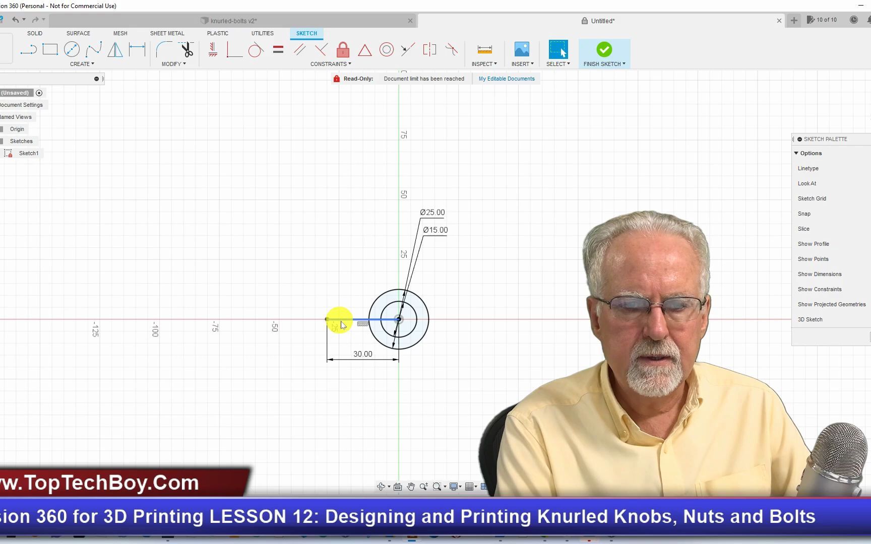 Fusion 360 for 3D Printing LESSON 12 Designing and Printing Knurled ...