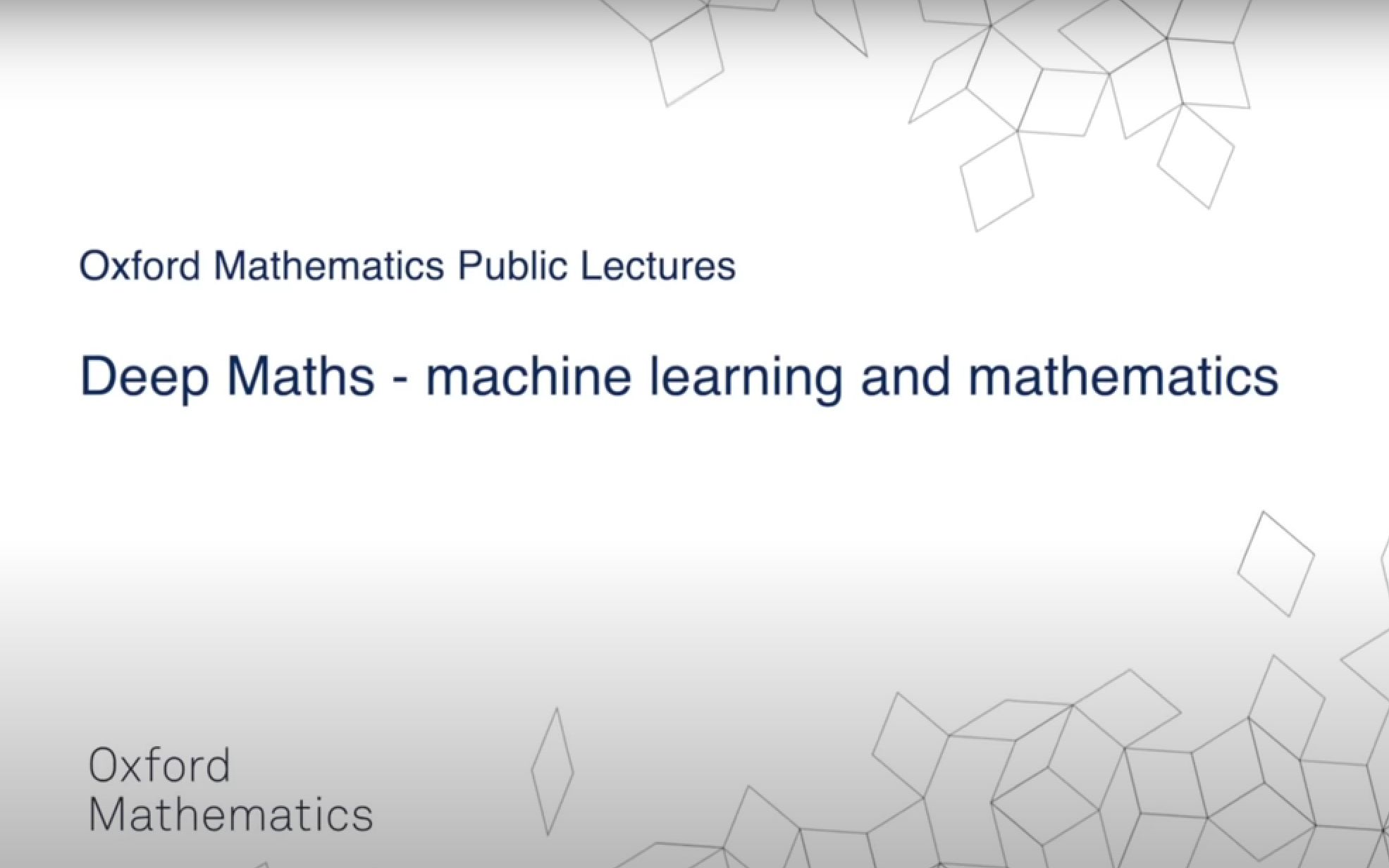 Deep Maths - machine learning and mathematics 聊一聊机器学习与数学的联系_哔哩哔哩_bilibili