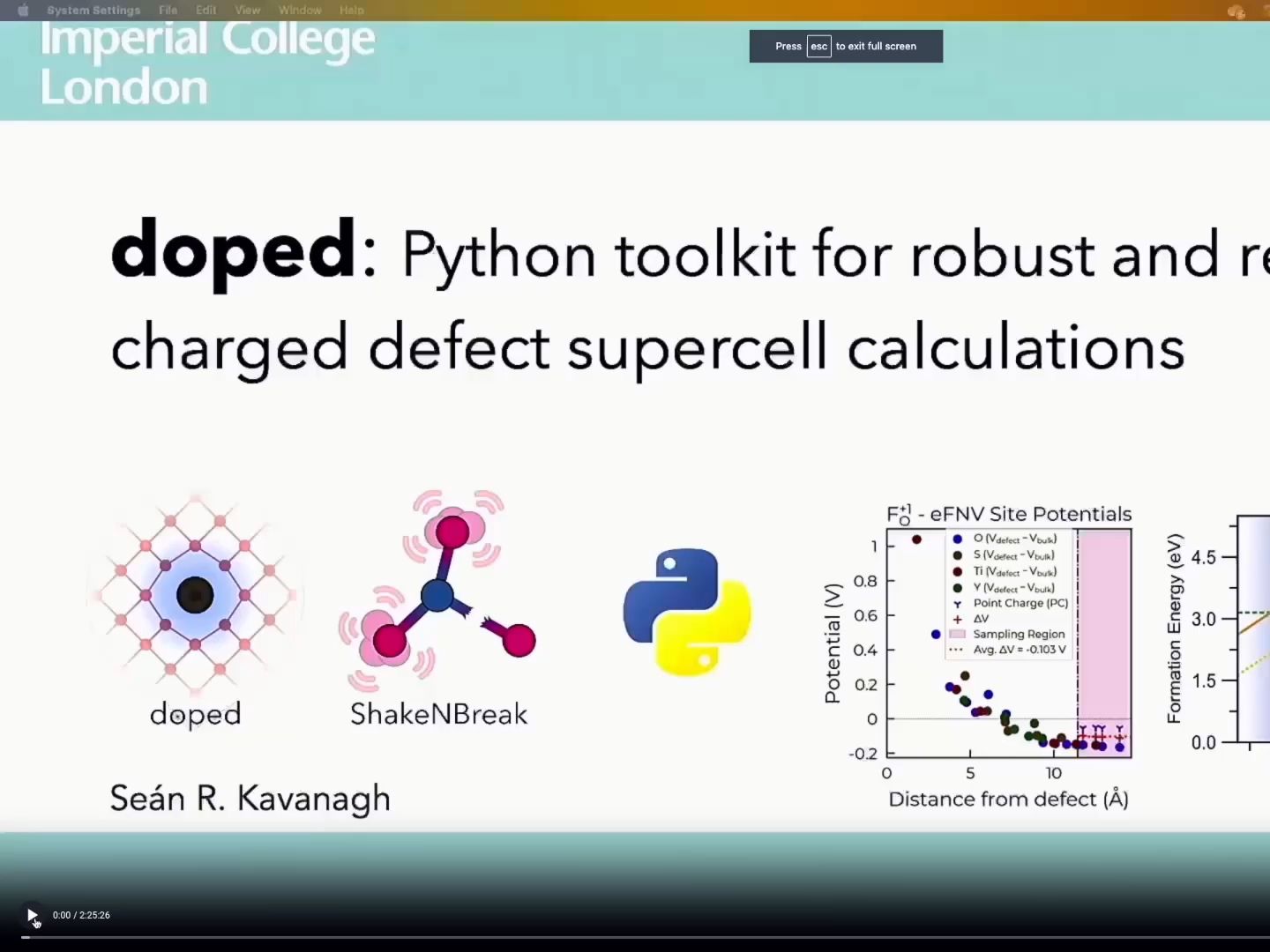 【转载】【Seán R. Kavanagh】建模缺陷超胞与计算的Python软件包：doped-Druid小德-Druid小德-哔哩哔哩视频